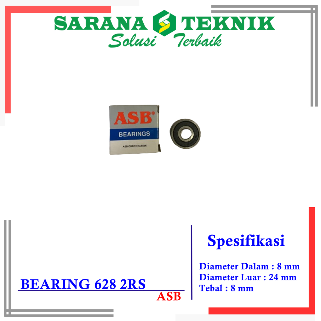 Jual BALL BEARING / LAKER 628 2RS ASB ORIGINAL | Shopee Indonesia