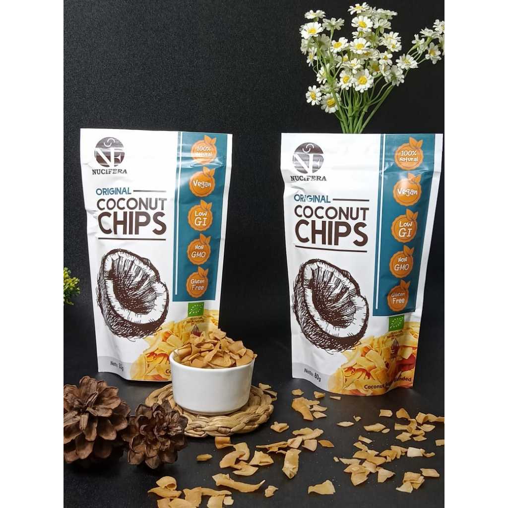 Jual NUCIFERA Coconut Chips | Keripik Kelapa (Cemilan Sehat) 80gr | Shopee Indonesia