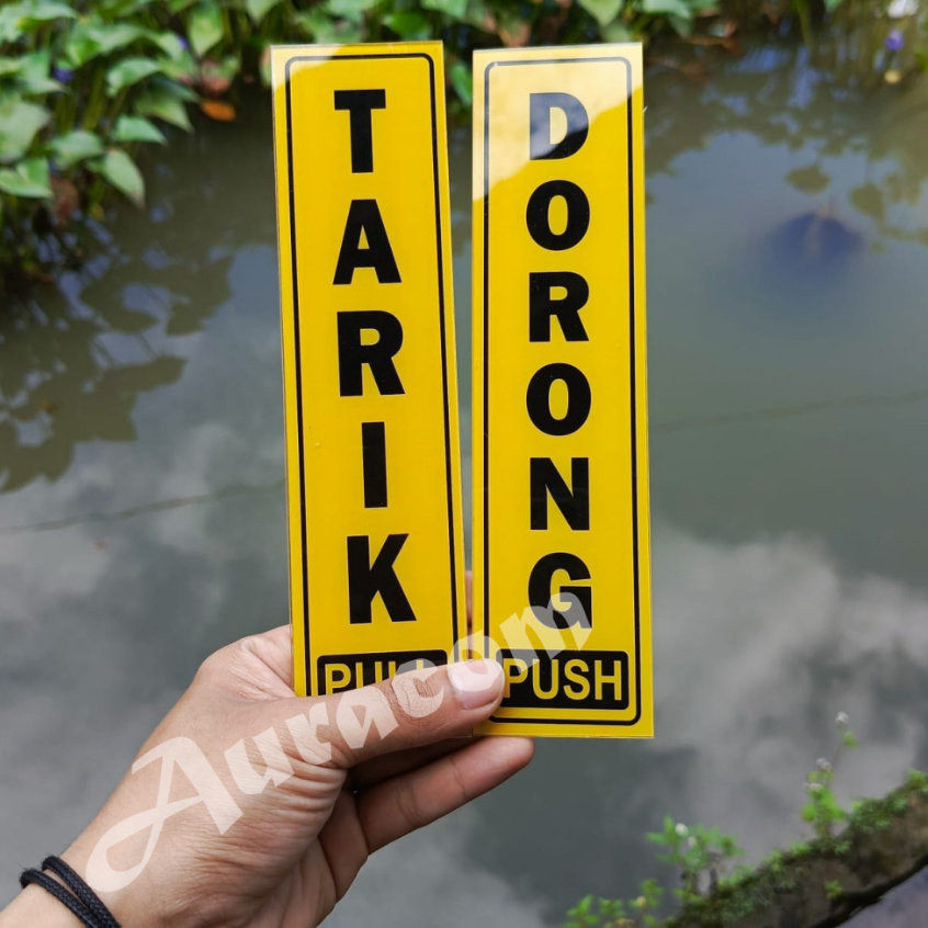 Jual ACRYLIC STICKER PINTU TARIK DORONG GOLD 5000 /SET | Shopee Indonesia