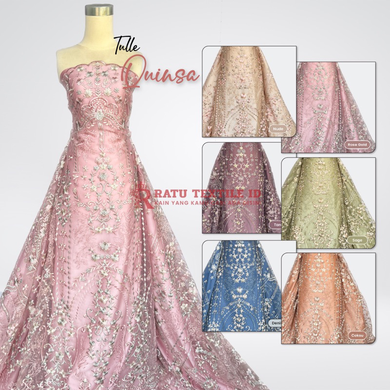 Jual Kain Tulle Garden Tile Garden Tulle bordir mewah Tile tule Etnik ...