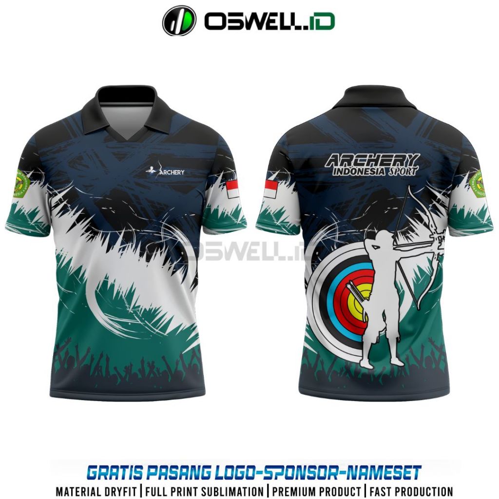 Jual Baju Olahraga Jersey Archery Indonesia Hitam Full Printing Premium ...