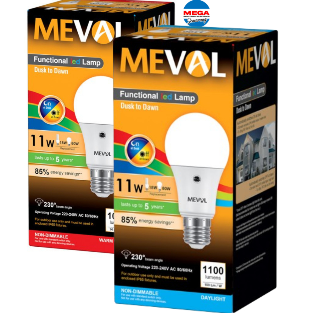 Jual Lampu LED Photo Sensor 11W, Lampu Sensor Cahaya Matahari Meval 11 ...