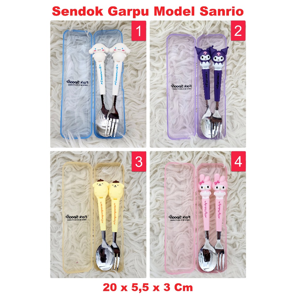 Jual Set Sendok Garpu FORK SPOON Tableware Set Model sanrio Kuromi ...