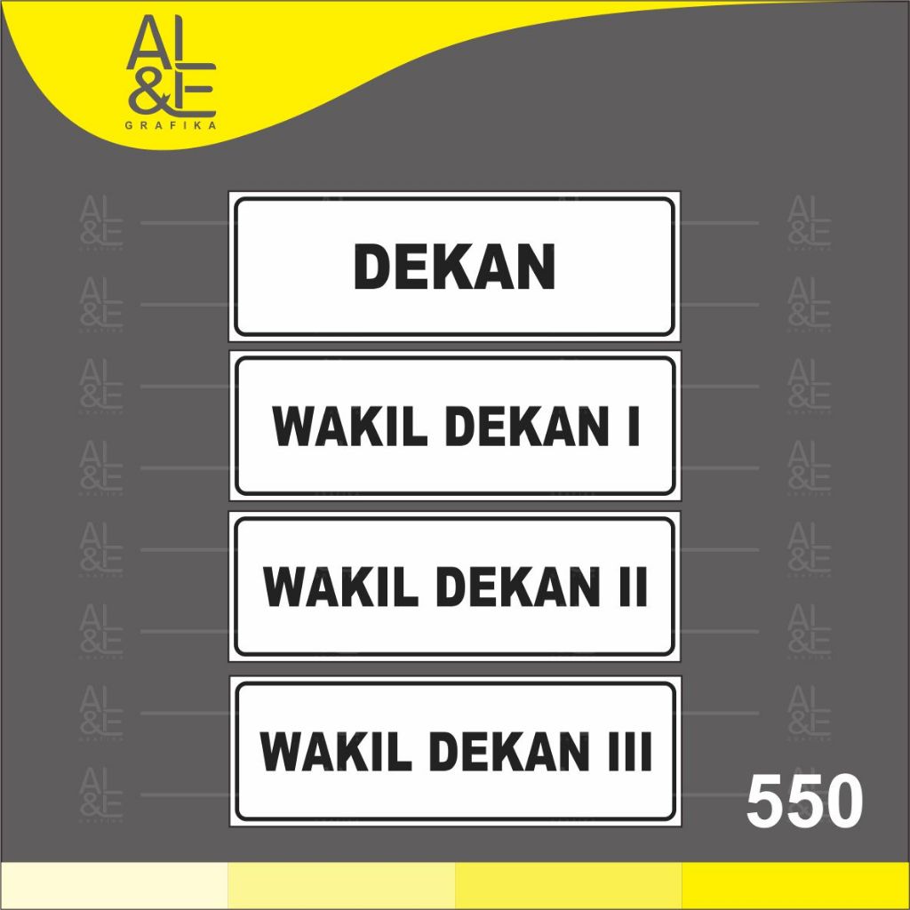 Jual 550 - Stiker Nama Ruangan Dekan di Kampus/Universitas, Sticker ...