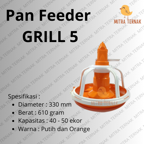 Jual Pan Feeder Orange Grill 5 / Pan Feeder Newline / Tempat Pakan Ayam Otomatis / Alat Ternak ...