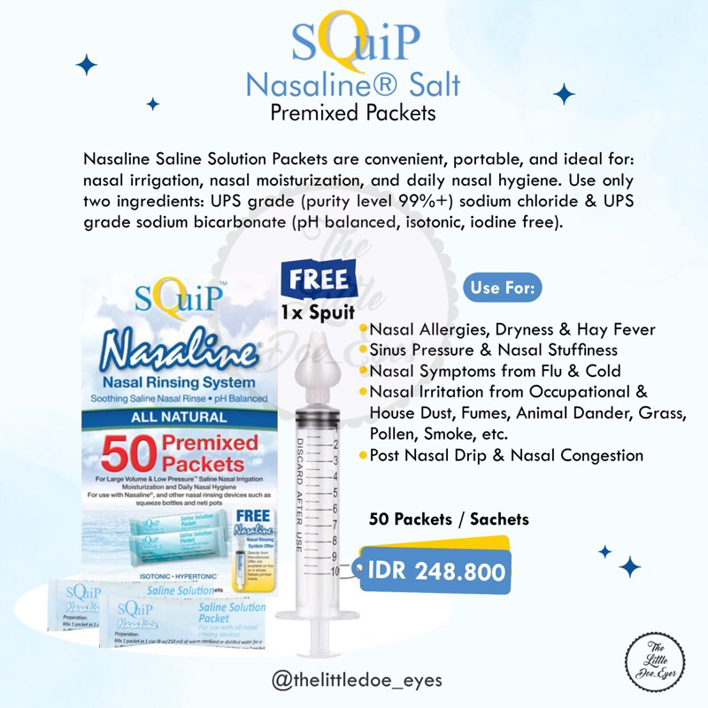 Jual Squip Nasaline Salt Premixed Packets Larutan Saline | Shopee Indonesia