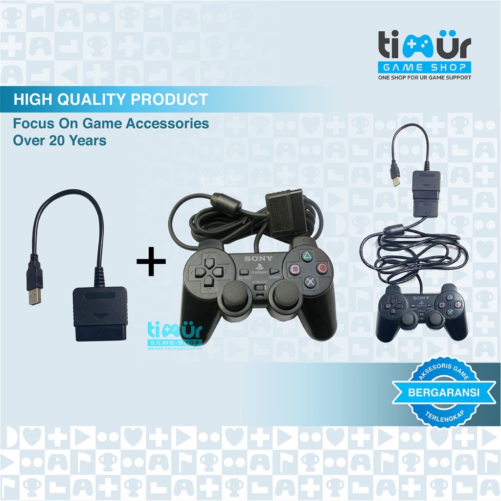 Jual Stik Stick PS2 Ori Original Pabrik Hitam + Converter Single ...