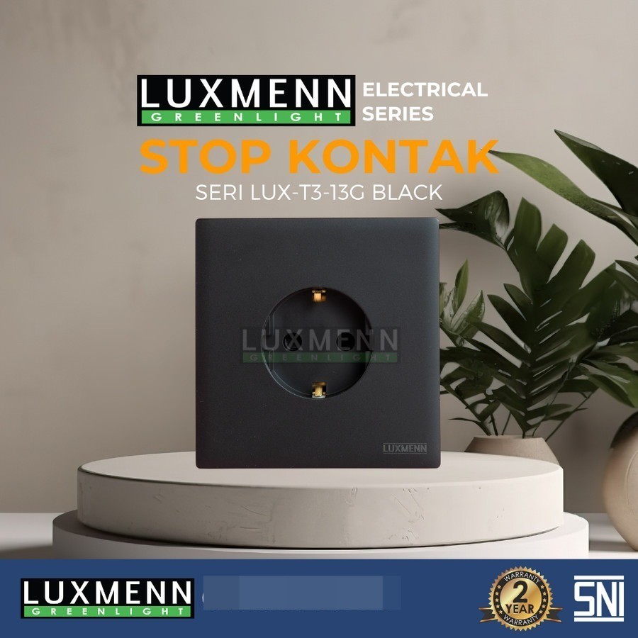 Jual Luxmen Stop Kontak Black, Seri LUX-T3-13G | Shopee Indonesia
