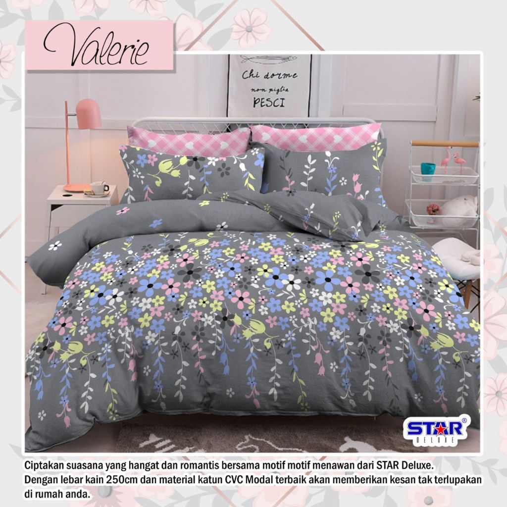 Jual Sprei katun lokal Star - Abu Bunga Valerie | Shopee Indonesia