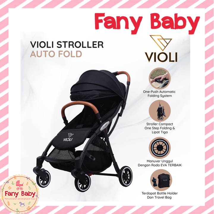 Jual VIOLI AUTO FOLD STROLLER - BLACK / KERETA DORONG BAYI | Shopee ...