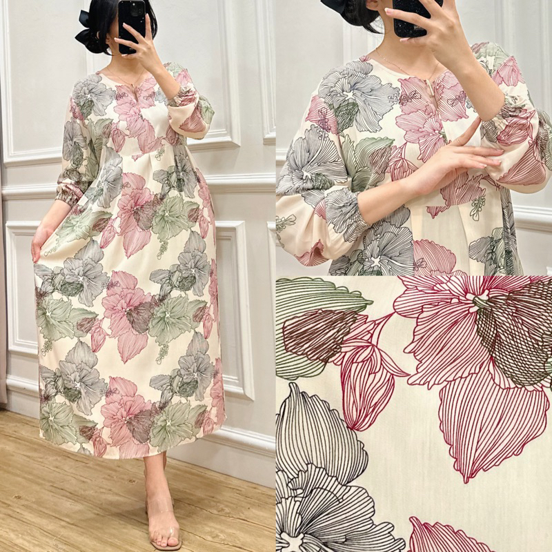 Jual Baju Daster Wanita Kekinian Midi Dress Rayon Motif Daster Bumil ...