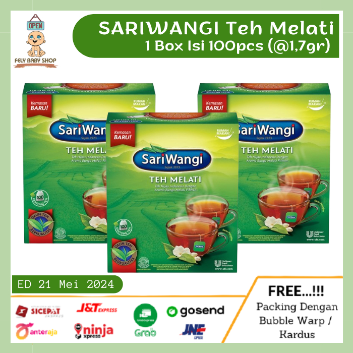 Jual SARIWANGI Teh Celup Aroma Melati Box Jumbo Isi 100 pcs | Shopee ...
