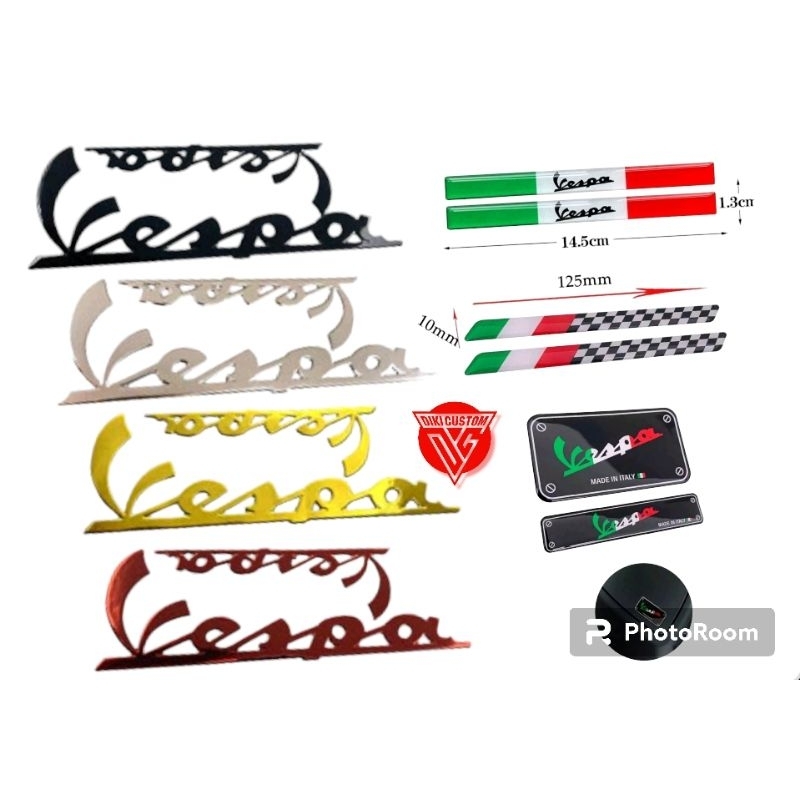 Jual emblem vespa 3d italy motor listrik uwinfly T3 T4 smooth zuzu ...
