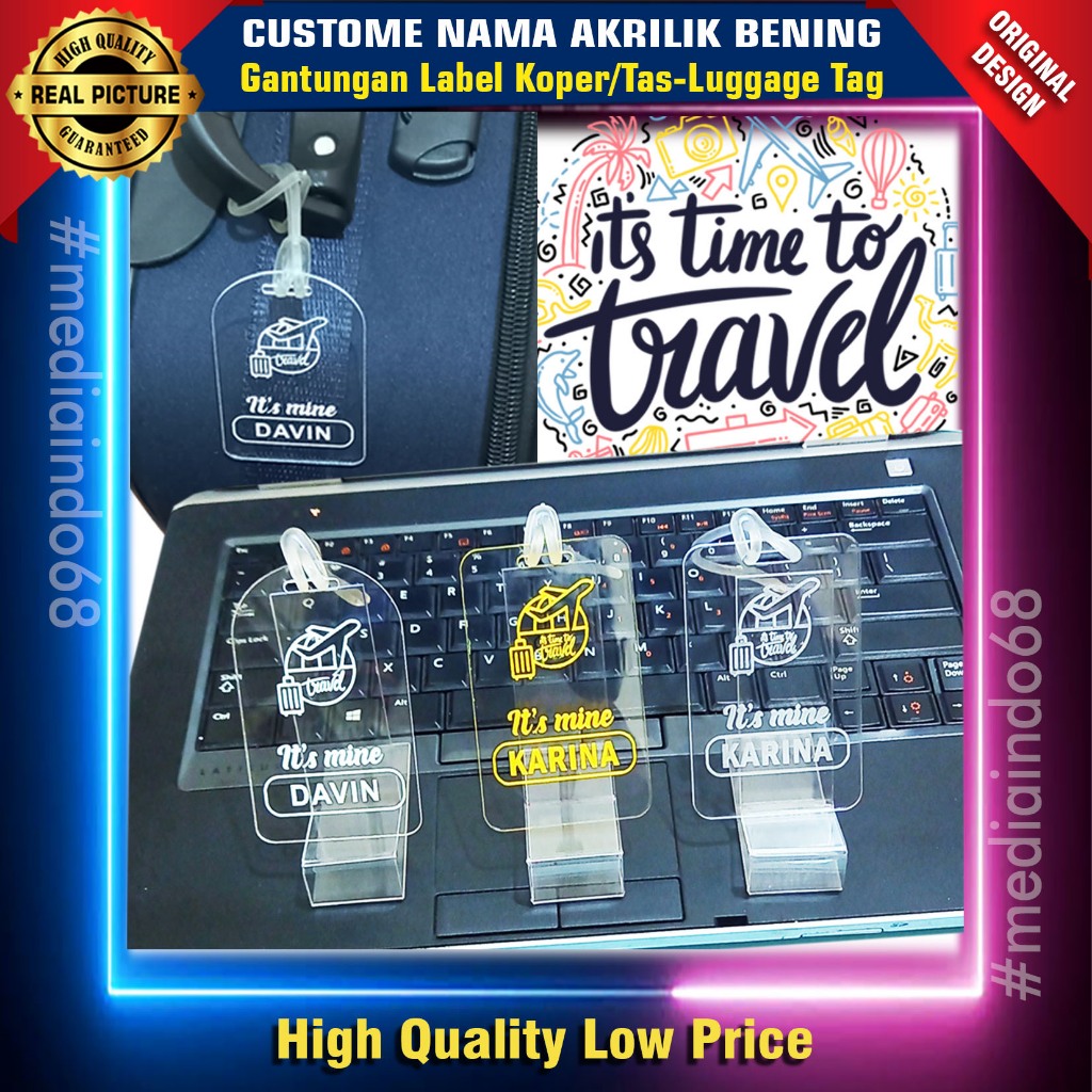 Jual Gantungan Label Koper/ Tas Akrilik - Luggage Tag ( Custom Tulis ...