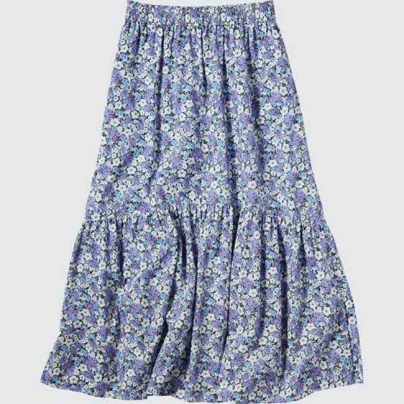 Jual Uniqlo Paul & Joe Cotton Tiered Long Skirt - Flower Skirt Paul ...