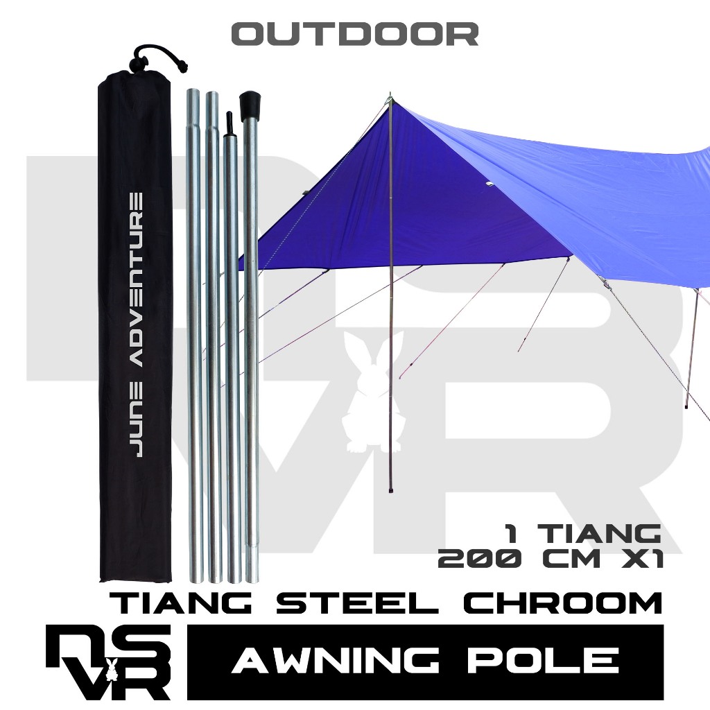 Jual tiang flysheet tenda june adventure bahan steel chroom tiang tenda ...