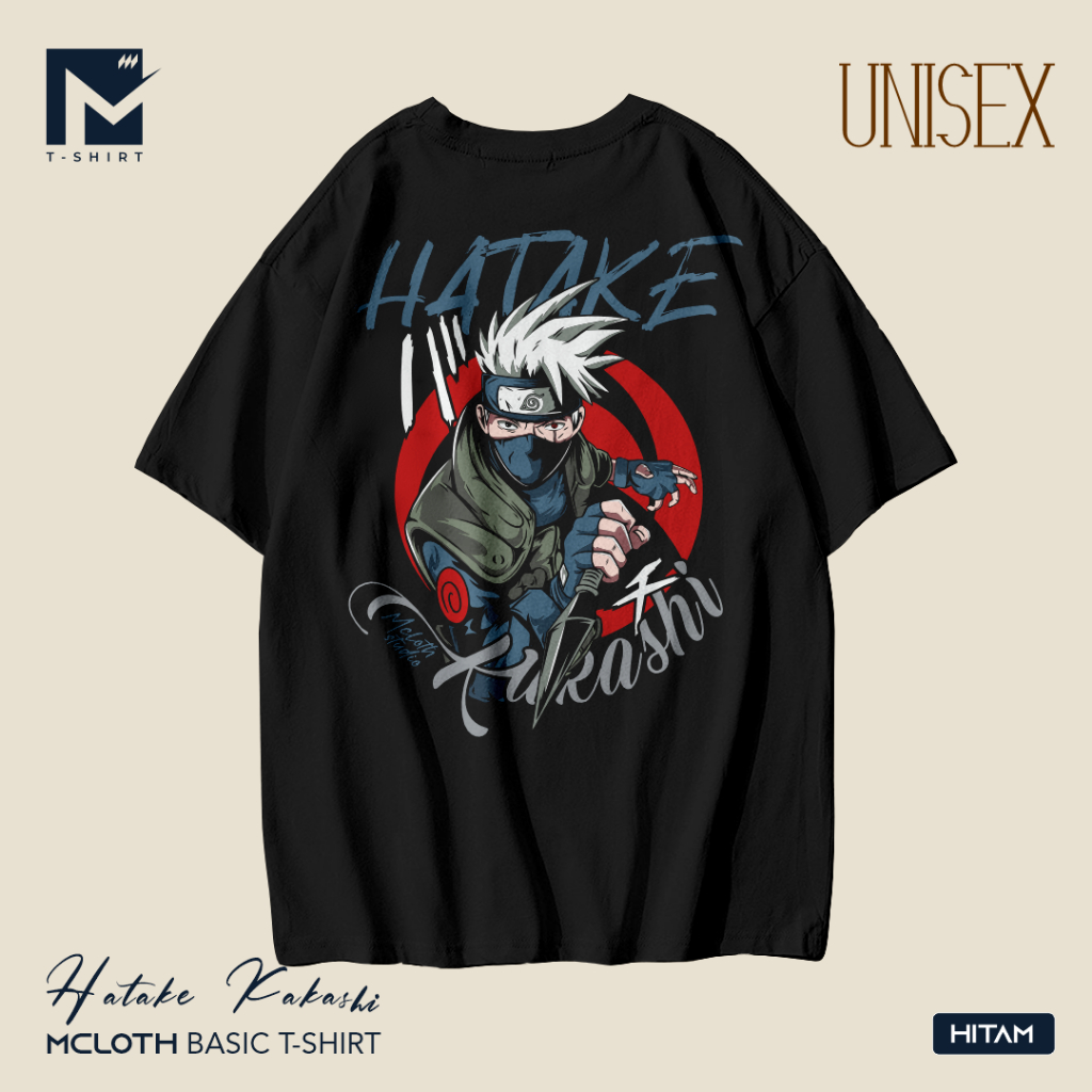 Jual Kaos katun 30s naruto kakashi anime desain khas karakter utama ...