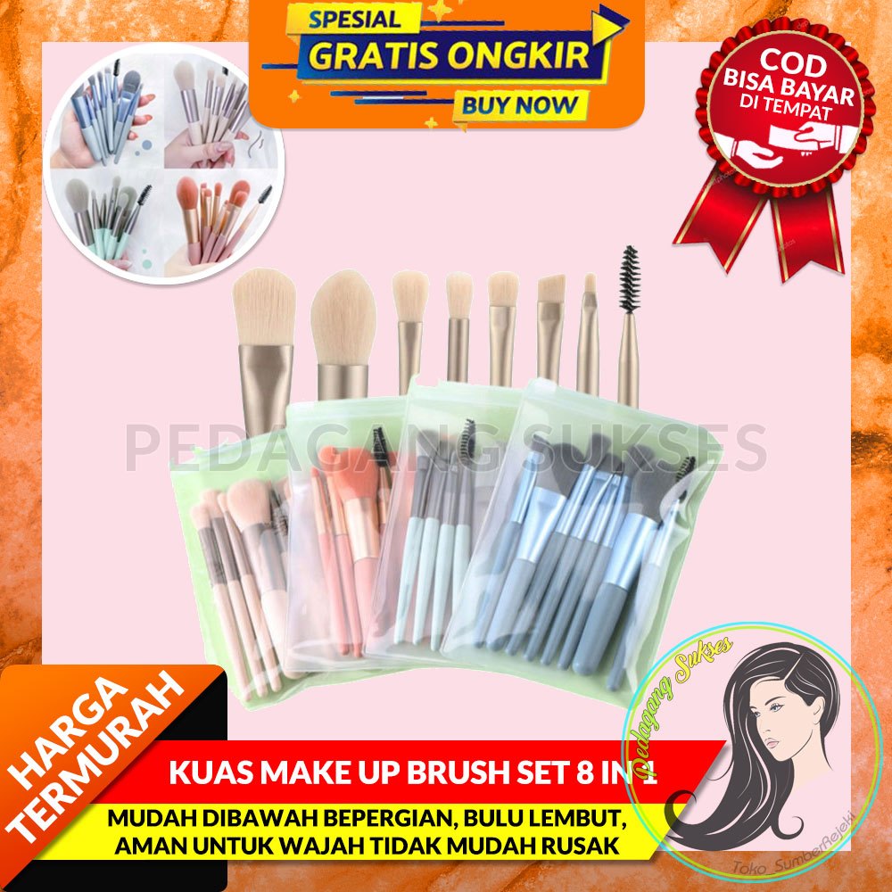 Jual Kuas Make Up Brush Set 8 in 1 Set Paket Kuas Make Up Tool 8in1 ...
