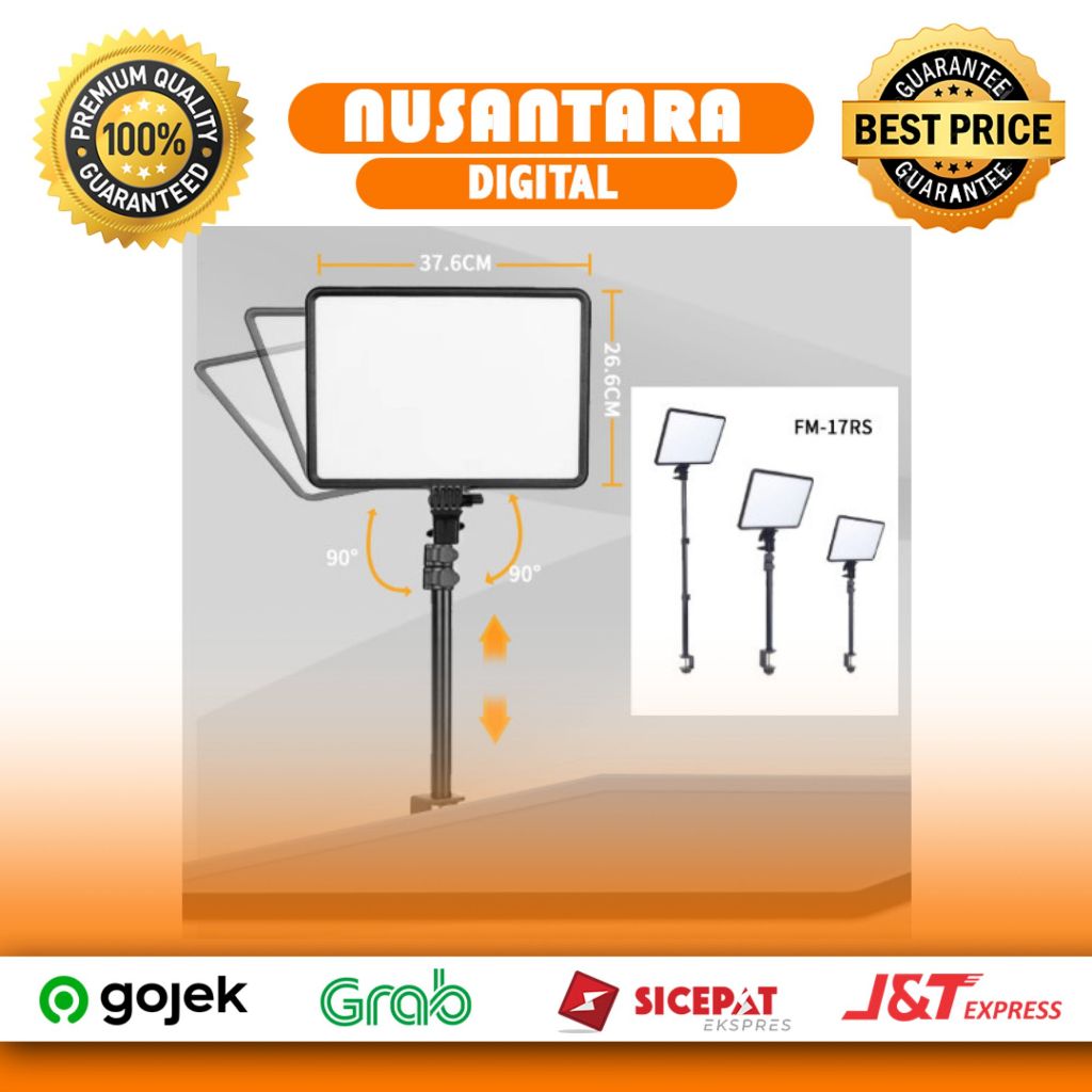 Jual Jmary MT-75 Tripod lampu + Jmary Panel Video Light FM-17RS | Shopee Indonesia