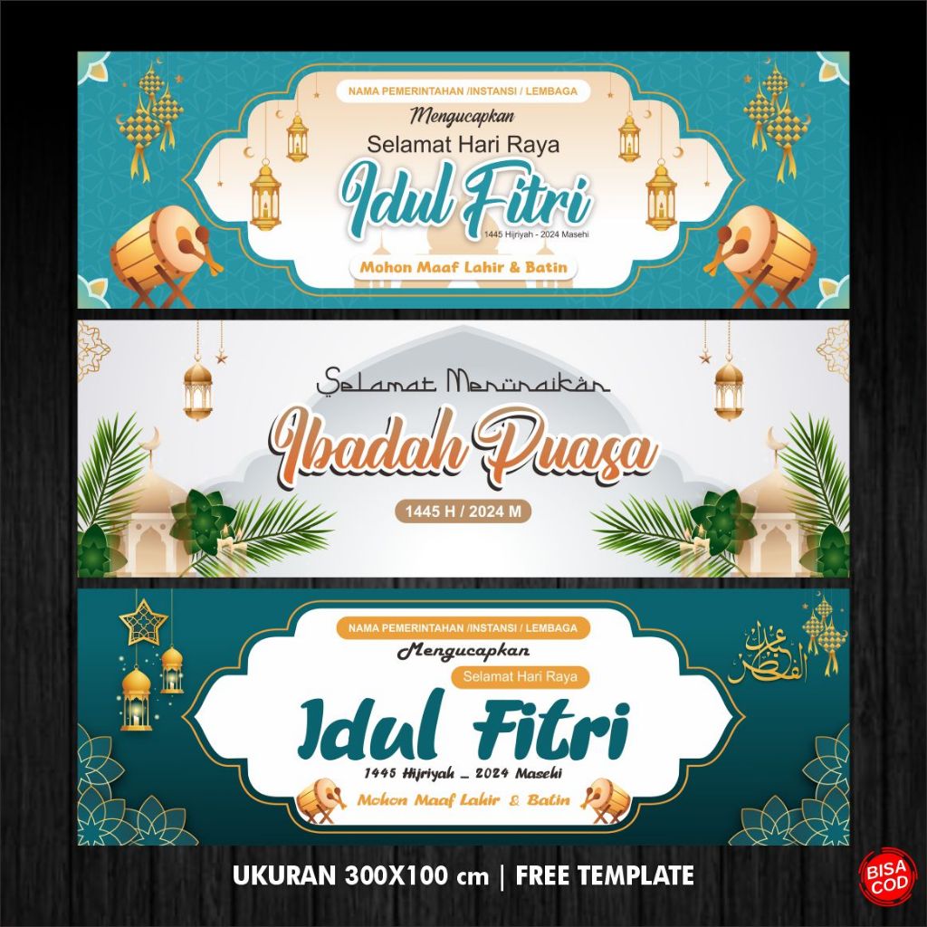Jual Spanduk Ramadhan 1445 H, Spanduk Banner Selamat Hari Raya Idul ...