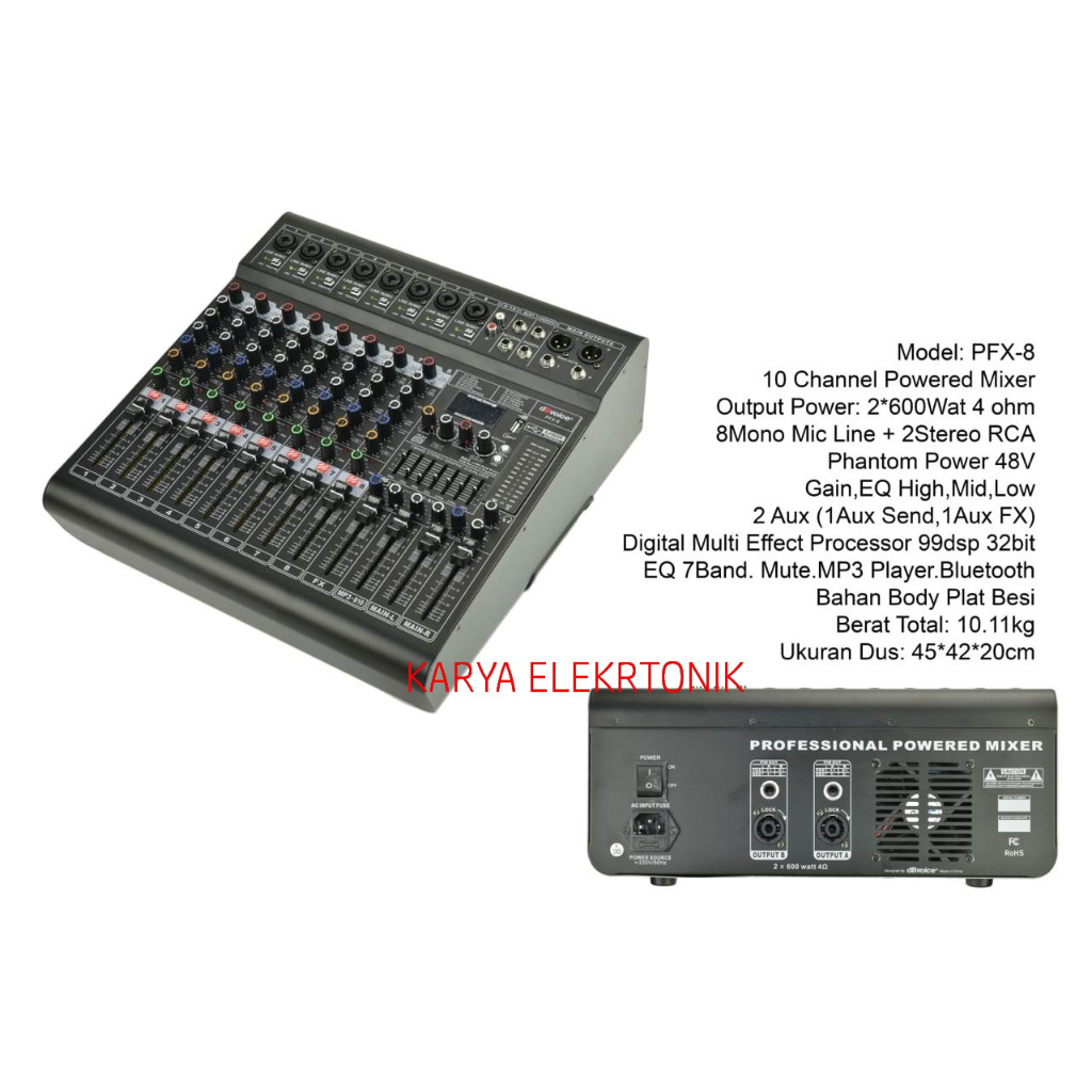 Jual POWER MIXER DB VOICE PFX 8 POWER MIXER PFX8 PFX-8 8 CHANNEL ...