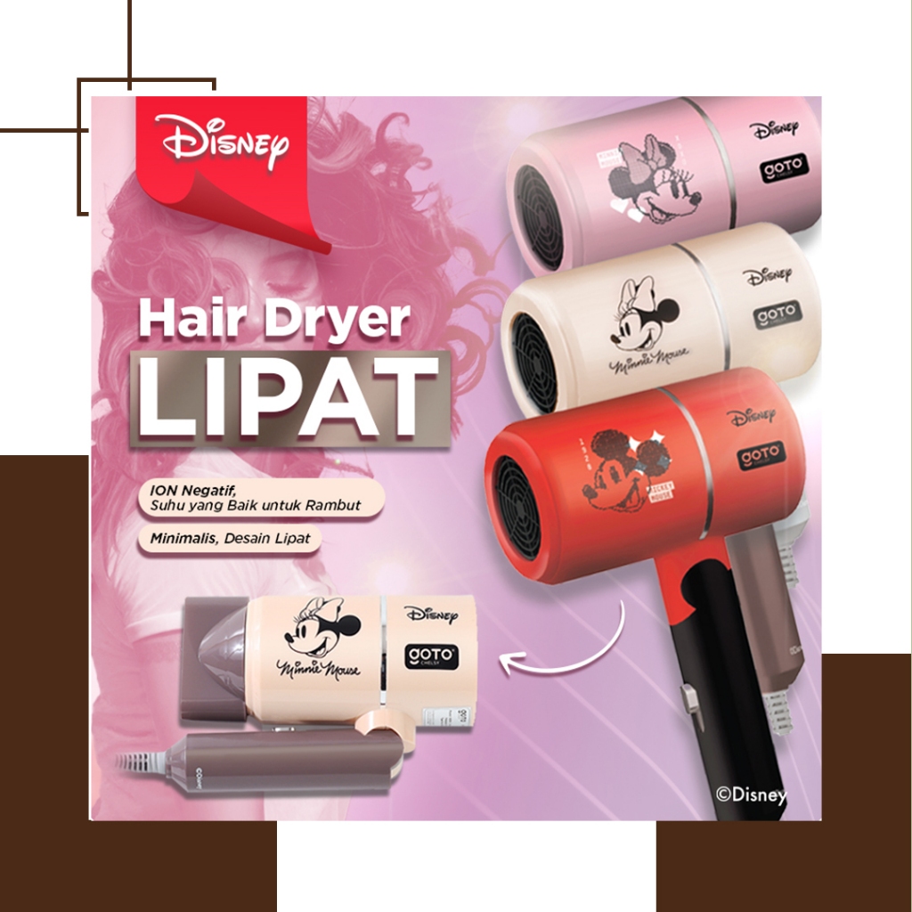 Jual Goto Chelsy X Disney Hair Dryer Alat Pengering Rambut Hairdryer ...