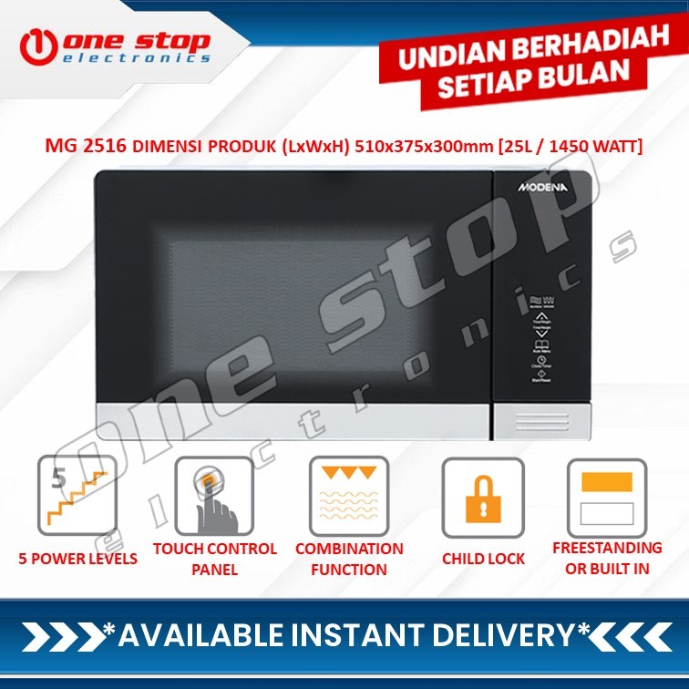 Jual MODENA MG 2516 / MG2516 Microwave Oven & Grill BUONO 25 L | Shopee ...