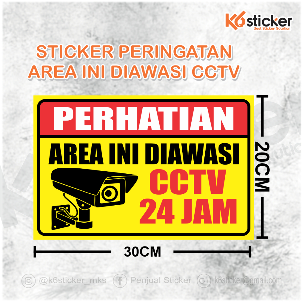 Jual Stiker pengawasan CCTV, Stiker CCTV, Stiker Peringatan CCTV ...