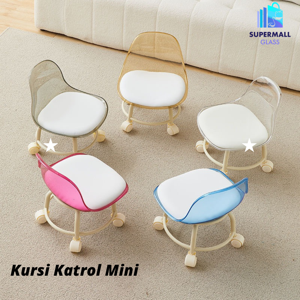 Jual Supermall Glass COD Kursi Katrol Dengan Roda | Kursi Stool Anak ...