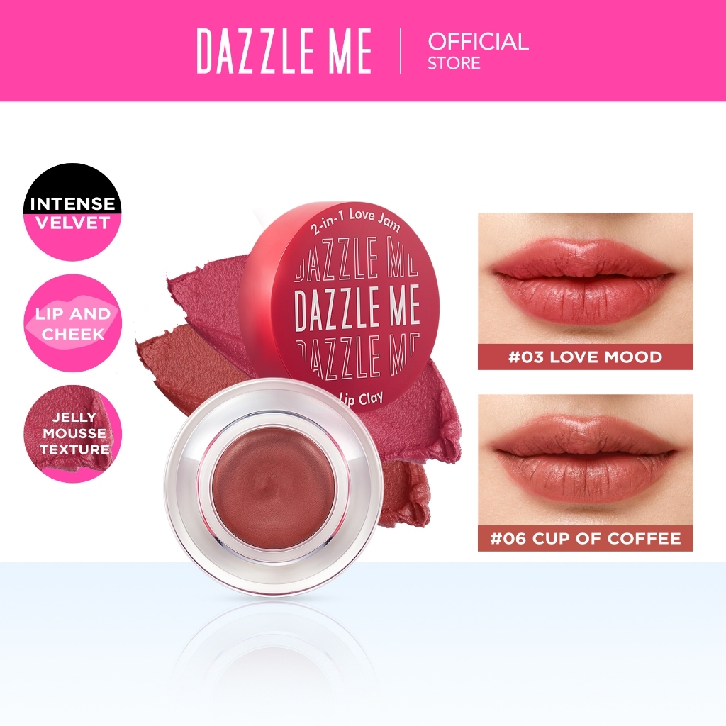 Jual DAZZLE ME 2 in 1 Love Jam Lip Clay | Tahan Air Kepekatan Warna tinggi Lip Mud Dua Fungsi ...