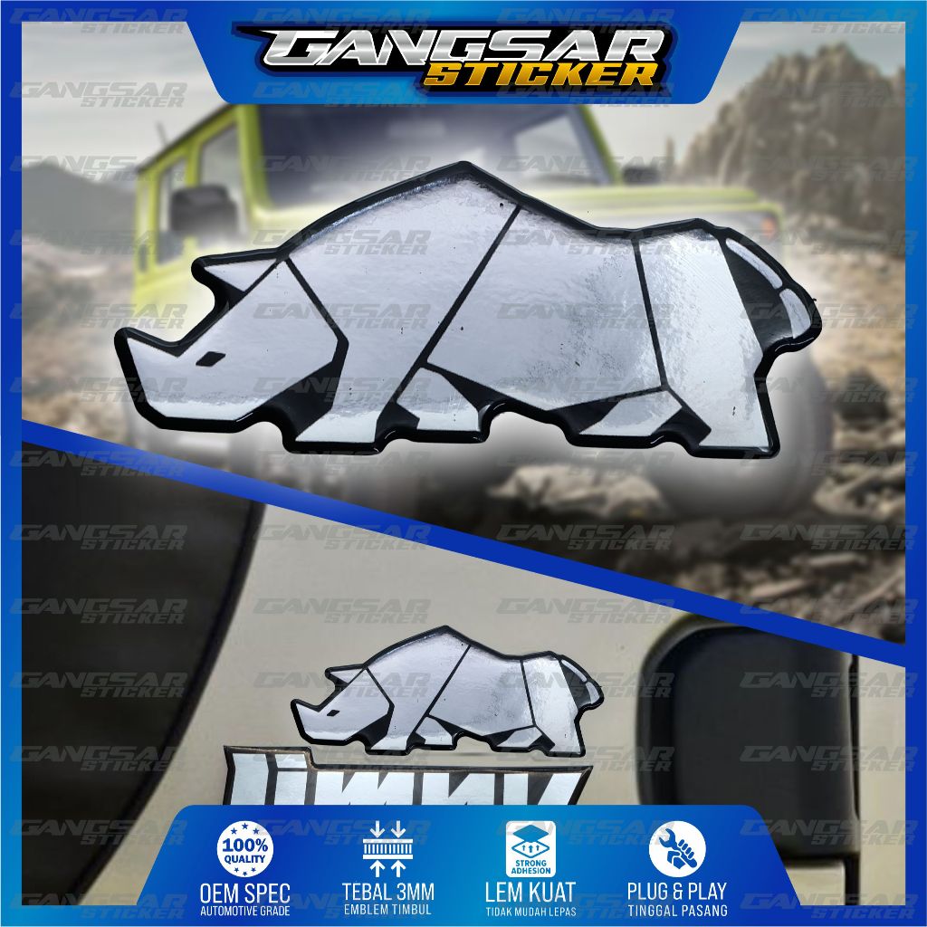 Jual Emblem Logo badak jimny / emblem badak katana / emblem badak ...