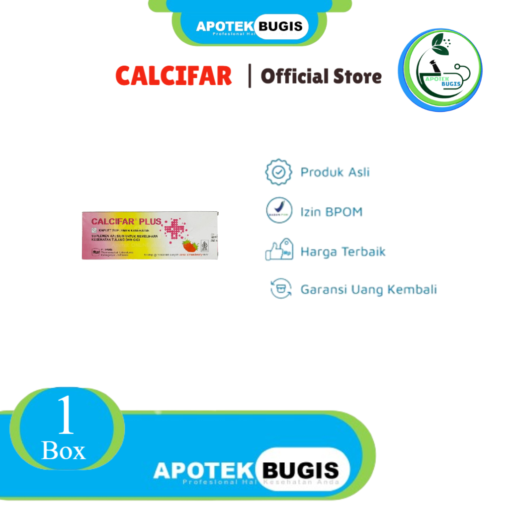 Jual Calcifar Plus 100 Kaplet - Suplemen Kalsium dan Vitamin D3 ...