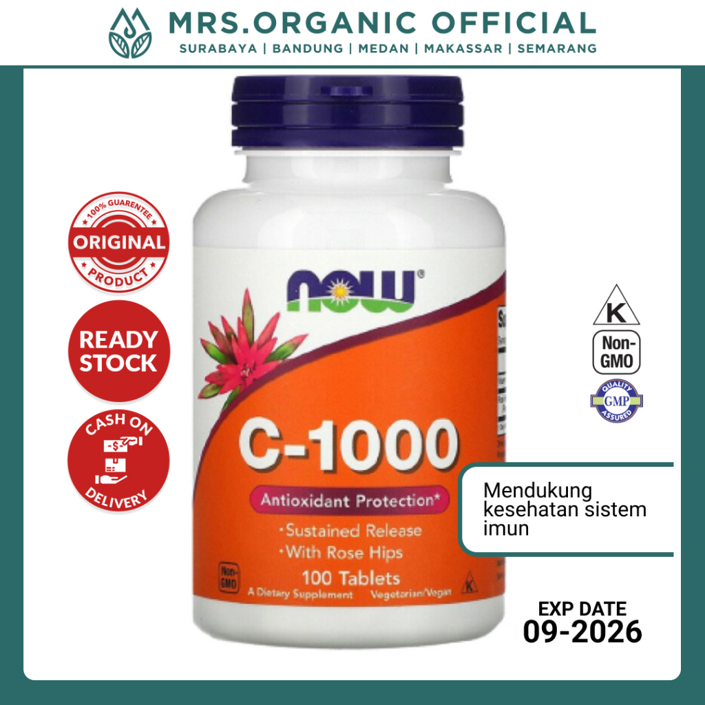 Jual Vitamin NOW C-1000 Rose Hips Antioxidant - Imun & Sariawan 100 ...