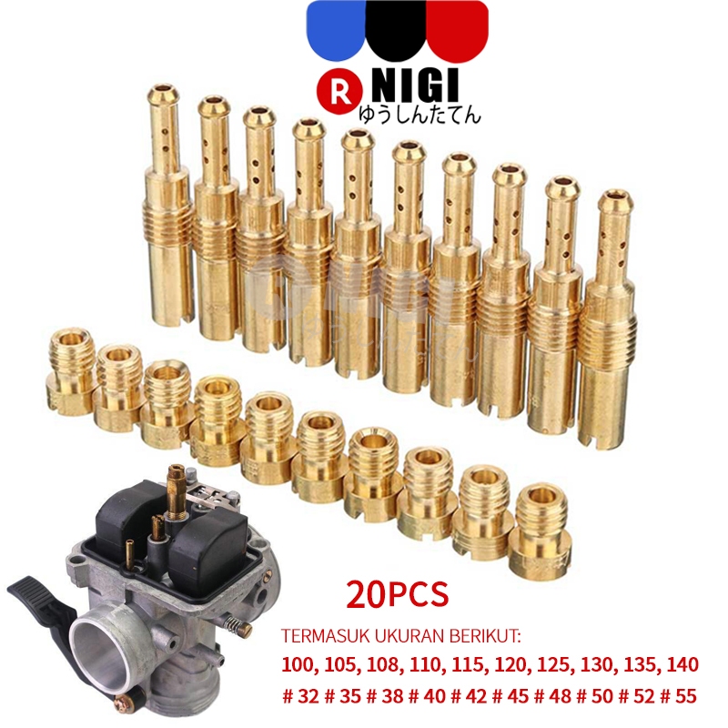 Jual NIGI Spuyer Karbu Set 20pcs Mainjet Pilot Jet Main Pwk Pe Pwl Klx Tracker | Shopee Indonesia