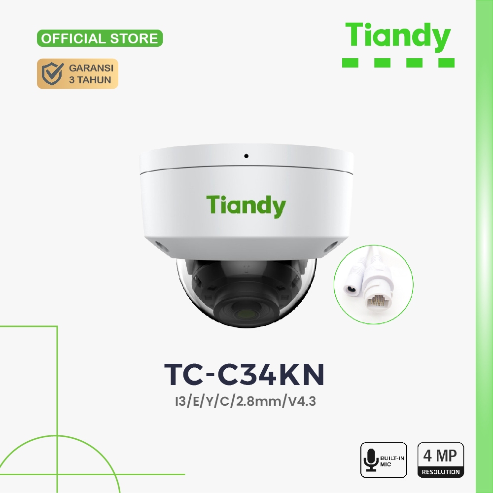 Jual Kamera CCTV Tiandy TC-C34KN Spec:I3/E/Y/C/2.8mm/V4.3 4MP Dome Mic ...