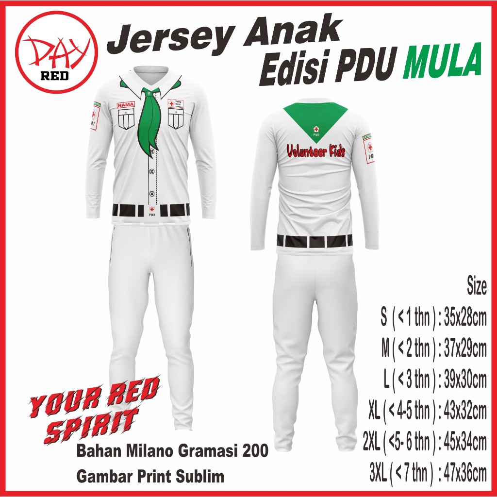 Jual BAJU PMI ANAK USIA 1-7 TAHUN EDISI PMR MULA | Shopee Indonesia