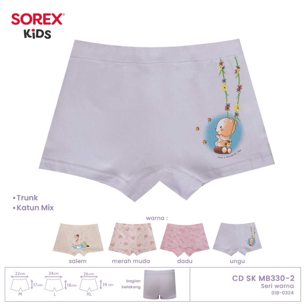 Jual SOREX KIDS GIRL SK MB 330 - CD CELANA DALAM BOXER ANAK PEREMPUAN | Shopee Indonesia