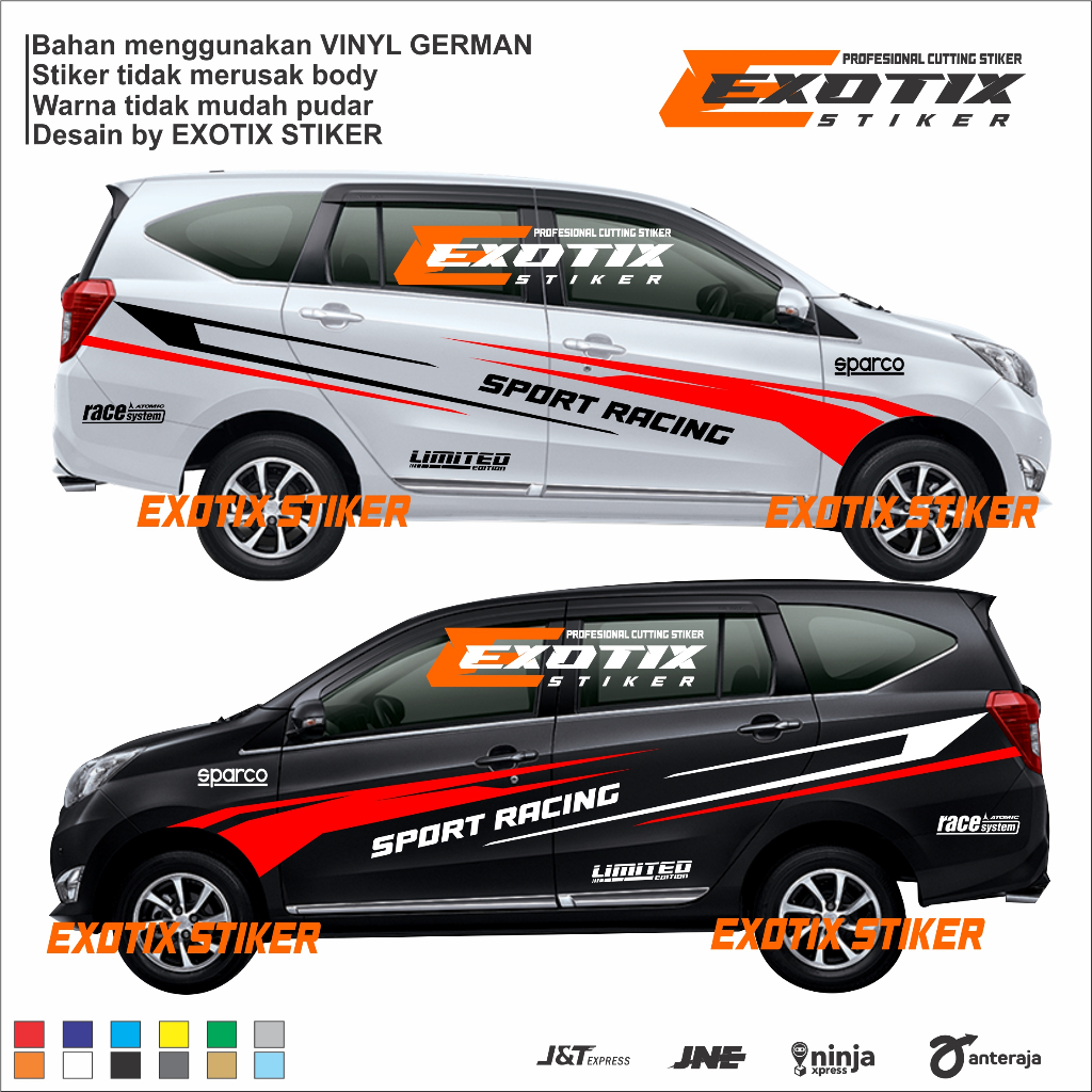 Jual Stiker list body sigra calya cutting stiker variasi body samping ...