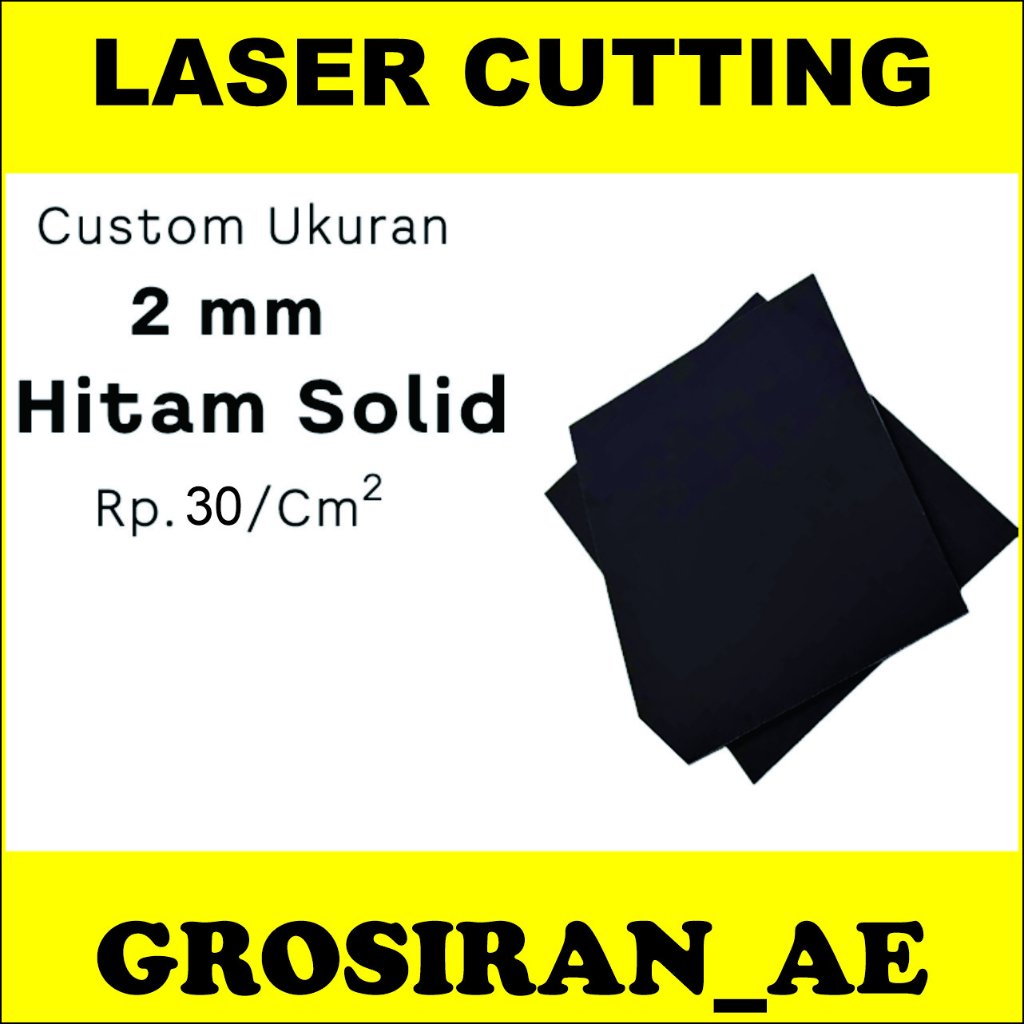 Jual Akrilik Custom Lembaran Hitam Solid Tebal 2mm LASER CUTTING ...