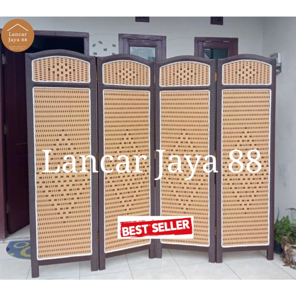 Jual Sketsel Ruangan Rotan Sintetis 4 Panel | Shopee Indonesia