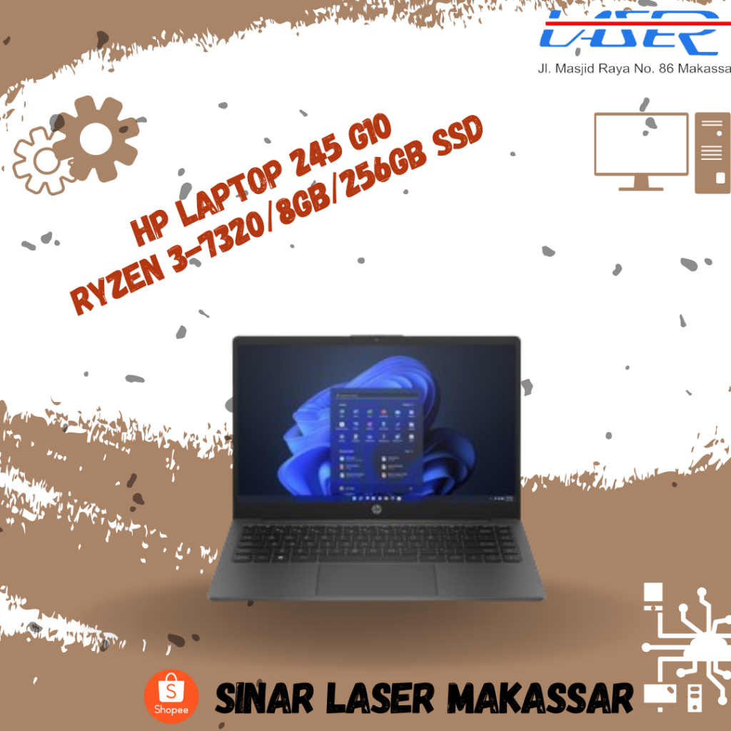 Jual LAPTOP HP 245 G10 RYZEN 3-7320 / 8GB / 256GB SSD / WIN11 / 14 ...