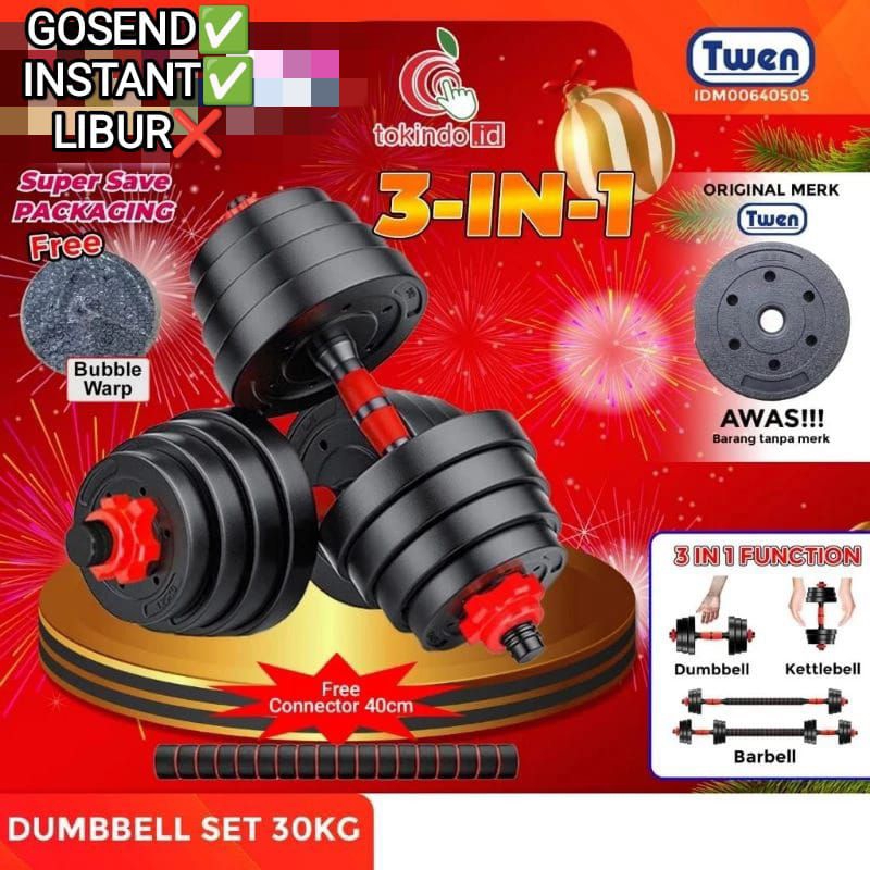 Jual Dumbbell adjustable set 30kg Twen barbel angkat beban dumbel ...