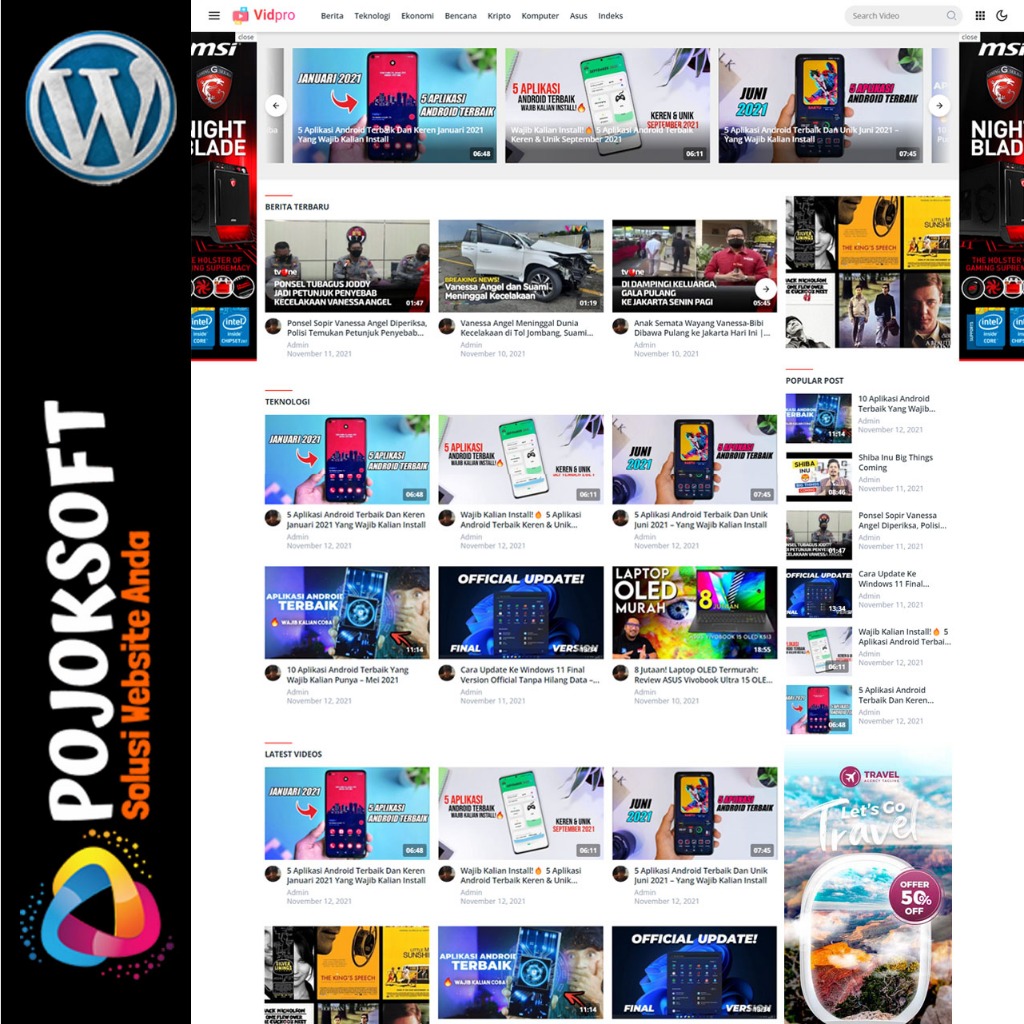 Jual Vidpro Theme Wordpress untuk Video Blog - Original Lisensi Lifetime by Idtheme | Shopee ...