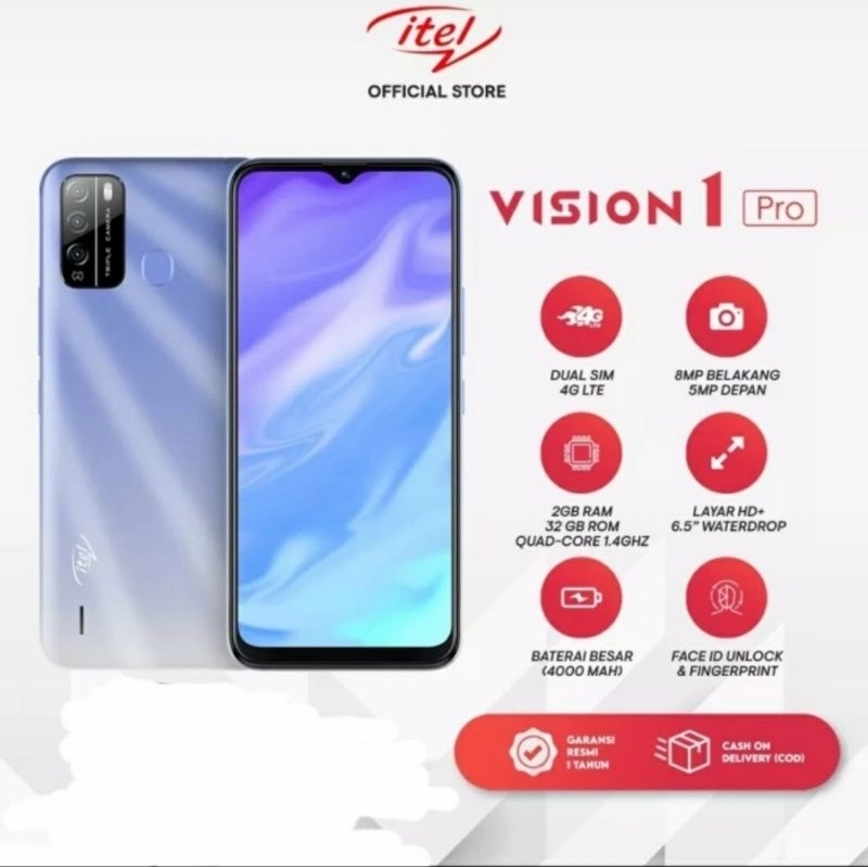 Jual itel vision 1 pro ram 3gb 32gb 3/32 garansi resmi by infinix ...