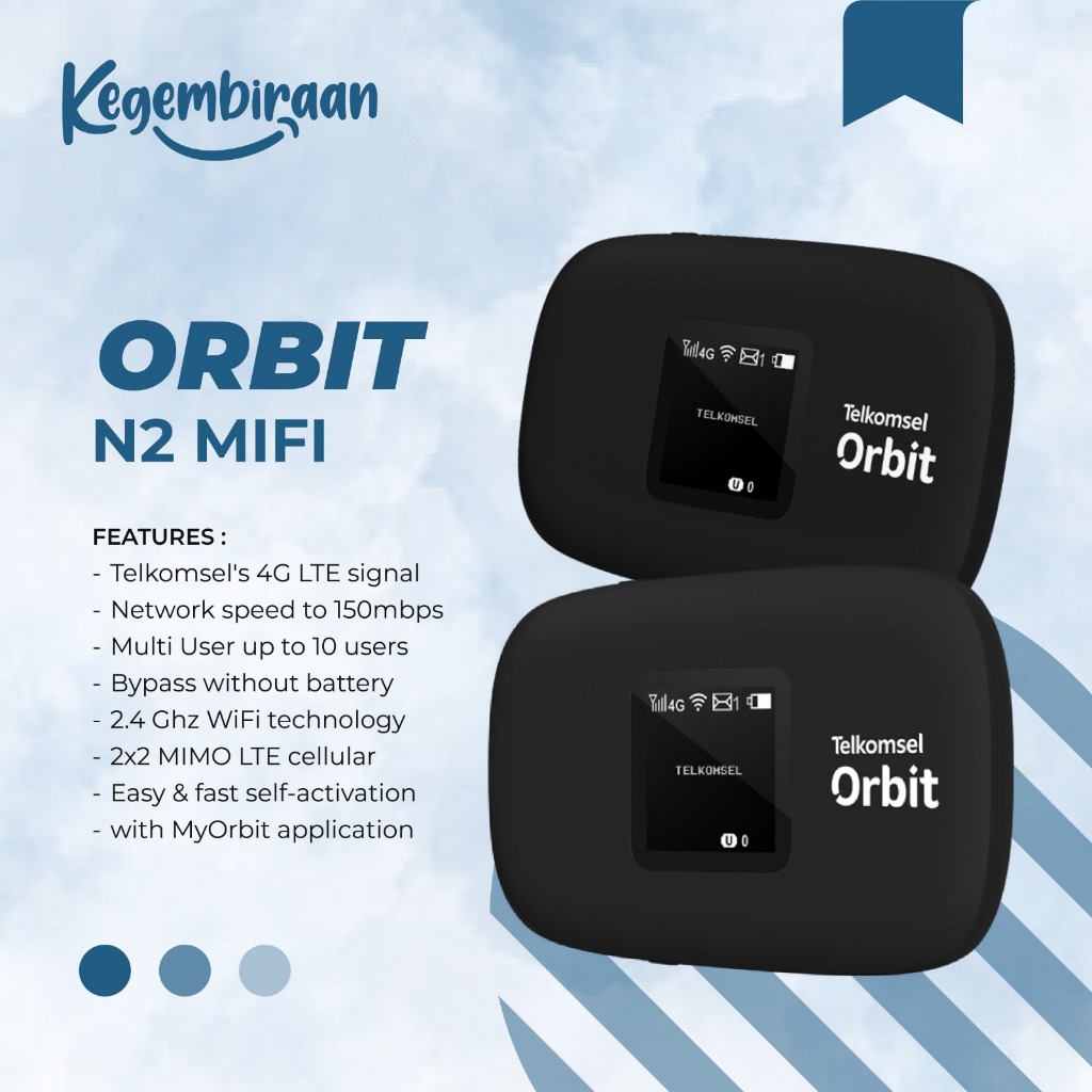 Jual Telkomsel Orbit Mifi N2 Portable Modem Wifi 4G High Speed Free ...