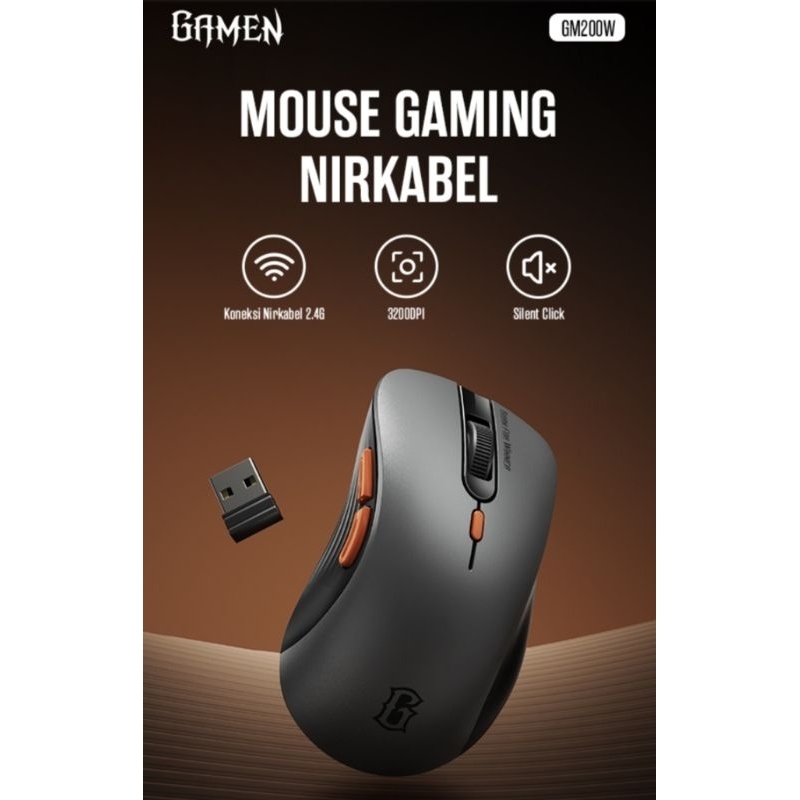 Jual Gamen Wireless Gaming Mouse GM200W 2.4 GHZ Ergonomis Design Silent ...