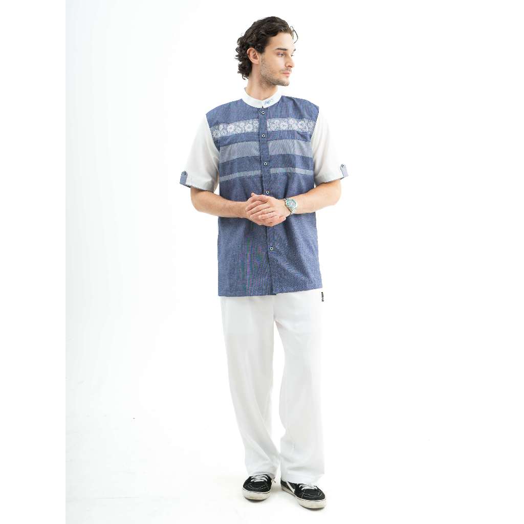 Jual YATRA KOKO BLUE | Baju Koko Lengan Panjang | Shopee Indonesia