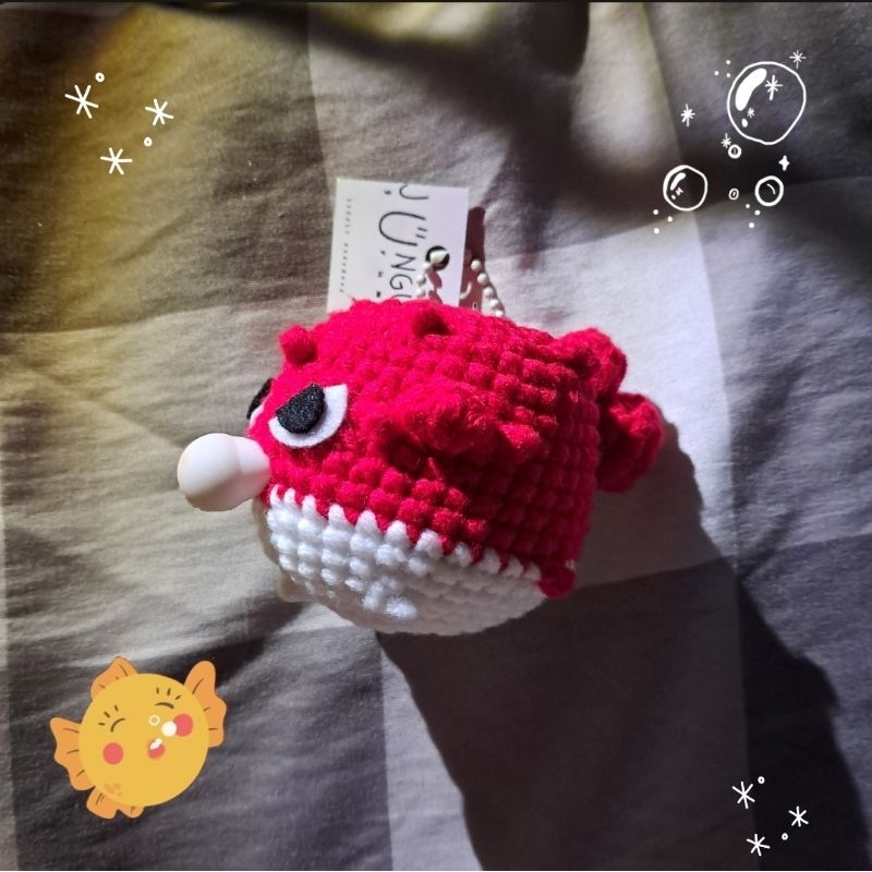 Jual [stressball keychain] BOING FISH CROCHET KEYCHAIN puffer fish ...