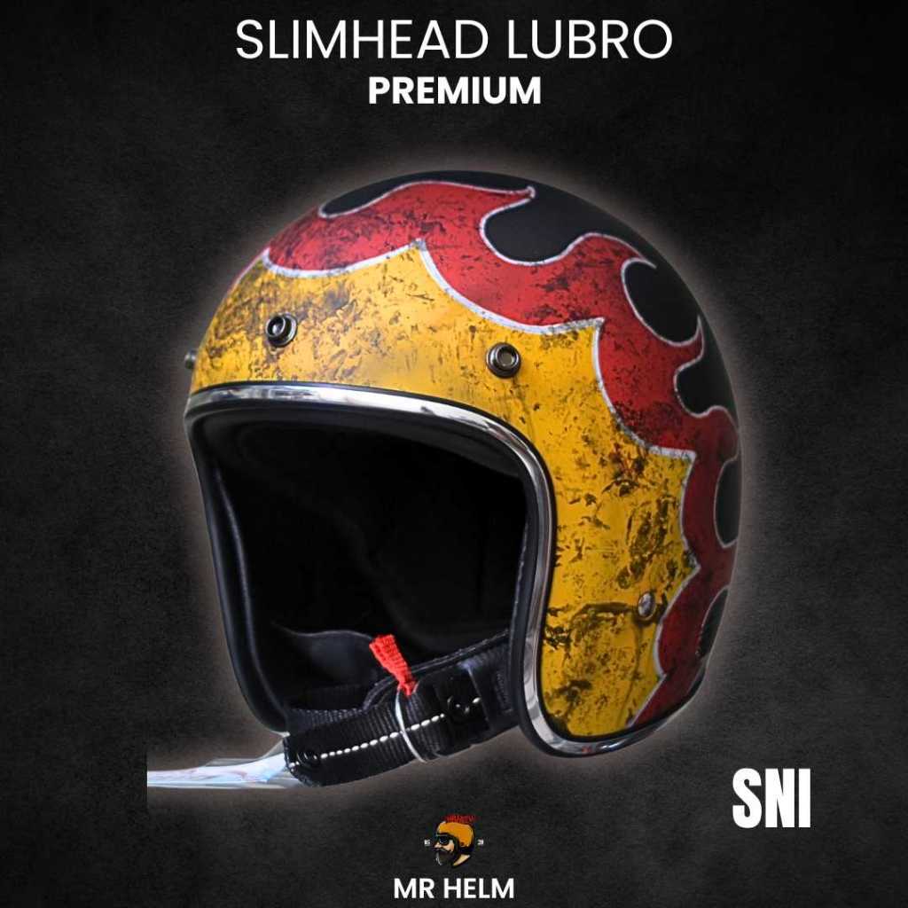 Jual Helm Retro Slimhead / Vespa / Harley Lubro TT&CO Motif Api Abstrak ...