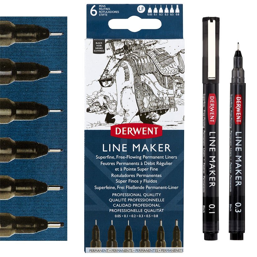 Jual Derwent Drawing Pen Line Maker Set Pigment Ink | Shopee Indonesia